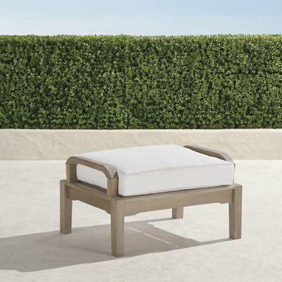 Cassara Ottoman with Cushion in Weathered Teak Kiln Dried Teak Frame
