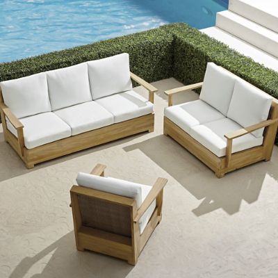 Marella 3 pc. Teak Sofa Set Frontgate
