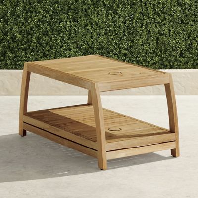 Frontgate Resort Collection Newport Chaise Table in Natural Teak Frontgate