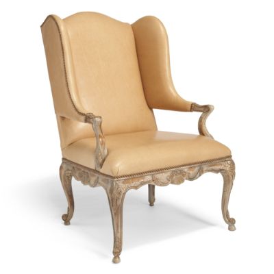 Cathleen Leather Wing Chair | Frontgate