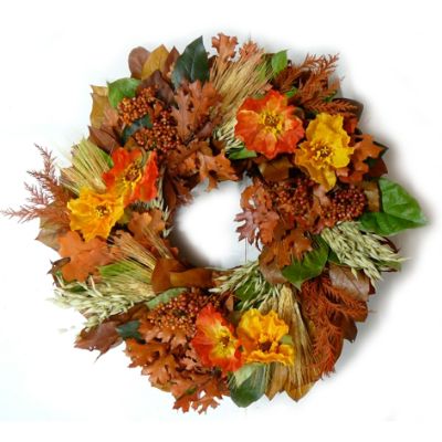 Autumn Poppies Wreath | Frontgate