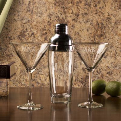 3-pc. Martini Set with Shaker and Martini Glasses | Frontgate