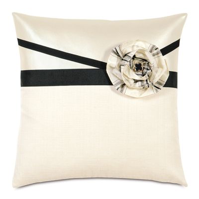 Abernathy Flower Brooch Decorative Pillow | Frontgate