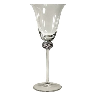 Princess Wine Glass with Silver Crystals | Frontgate
