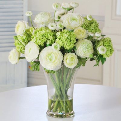 Ranunculus Floral Arrangement with Glass Vase | Frontgate