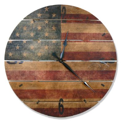 Rustic Flag Clock | Frontgate