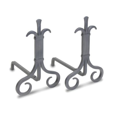Grand Forged Andirons | Frontgate