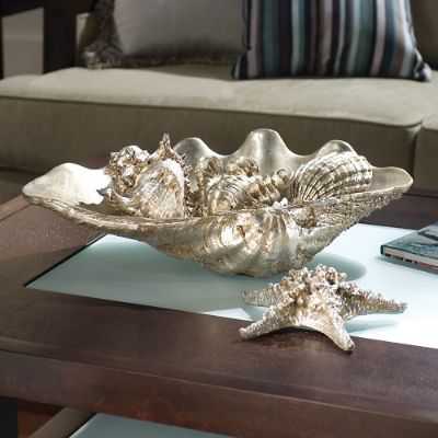 Silver Clam Shell Display | Frontgate
