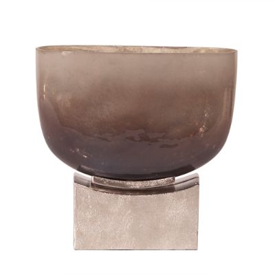 Pearlized Glass and Metal Vase | Frontgate