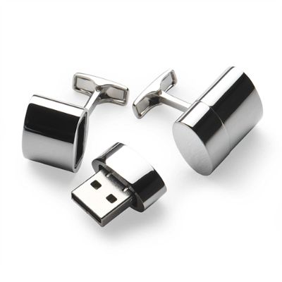 Silver Wi-Fi 2GB USB Cufflinks | Frontgate