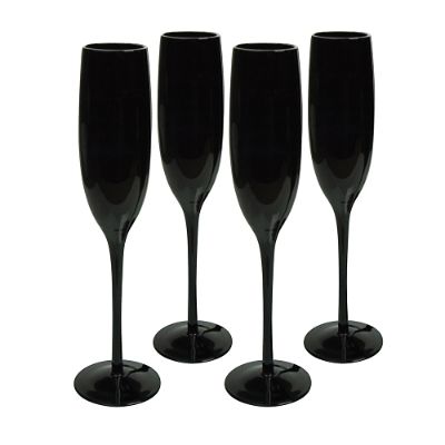 Midnight Black Flutes, Set of Four | Frontgate
