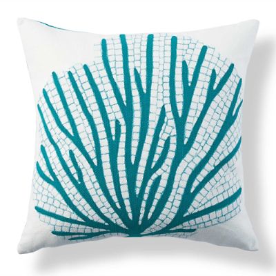 Coral Fan Aqua Outdoor Pillow | Frontgate