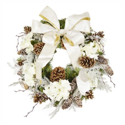 Cream and Gold Holiday Wreath | Frontgate