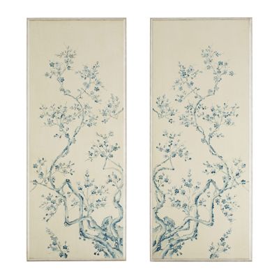 Indigo Floral Panels, Set of Two | Frontgate