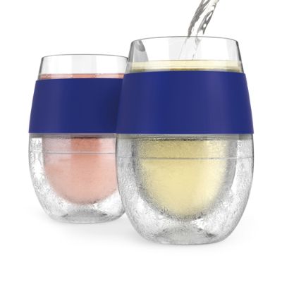 FREEZE Cooling Wine Glasses Set of Two with Gel for Hours of Chill