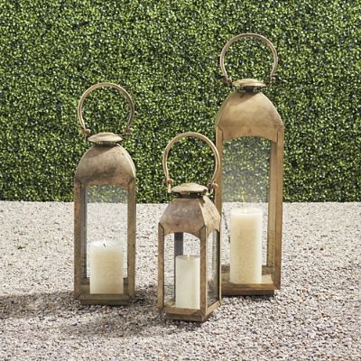 Capri Burnished Brass Lantern | Frontgate