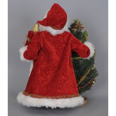 Santa with Lighted Tree Figure | Frontgate