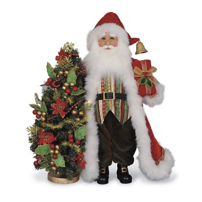 Santa with Lighted Tree Figure | Frontgate