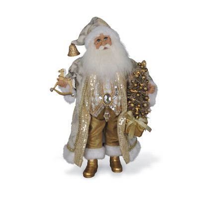 Lighted Golden Glimmer Santa Figure | Frontgate