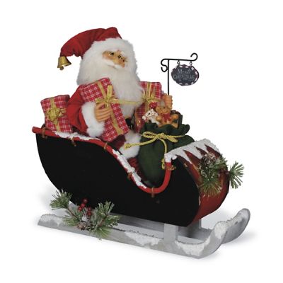 Signature Collection Chalkboard Sleigh Santa Figure | Frontgate