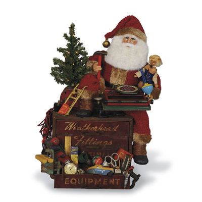 Lighted Tool Box Treasures Santa Figure | Frontgate