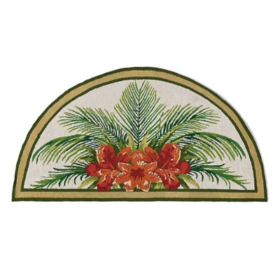 Floral Palm Half Round Rug | Frontgate