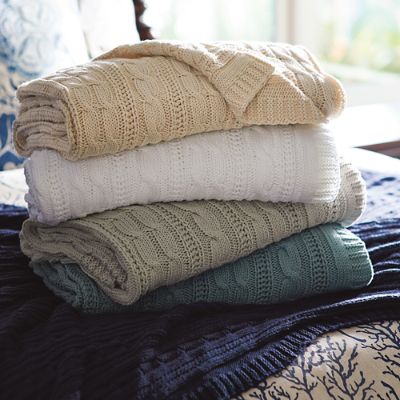 Cotton Cableknit Throw | Frontgate
