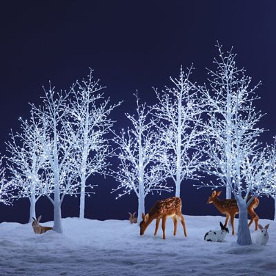 White Winter Bark LED Tree | Frontgate