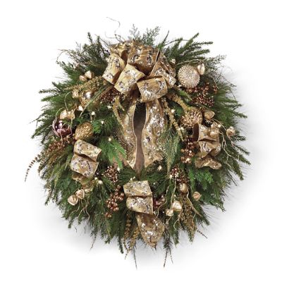 Shades of Gold Pre-decorated Wreath | Frontgate
