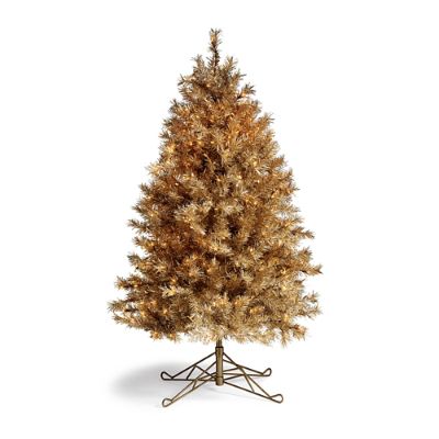 Tinsel Quick Light Copper Artificial Tabletop Tree | Frontgate