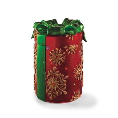 Gold Snowflakes Fiber-optic Gift Box | Frontgate