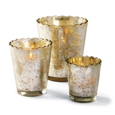 Pressed Mercury Glass Votive | Frontgate