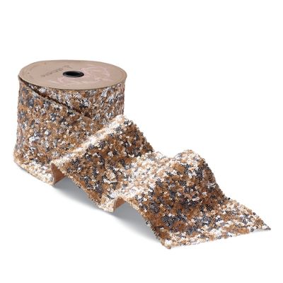 Solid Sequin on Gold/Silver Satin Ribbon | Frontgate