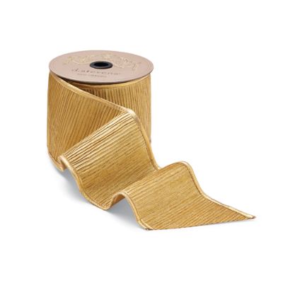 Pleated Lame Ribbon in White | Frontgate