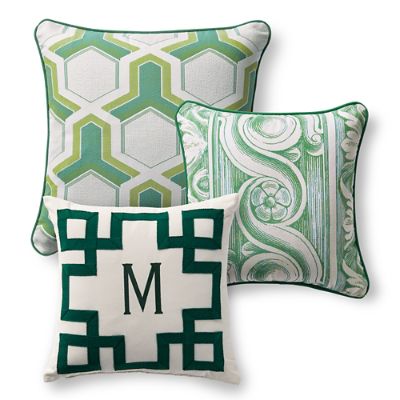 Set of Three Geo Jade Designer Pillows | Frontgate