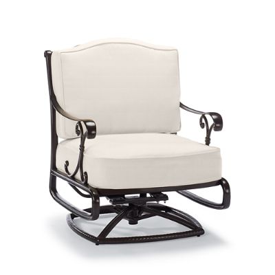 Orleans Swivel Rocking Lounge Chair with Cushions in Chocolate Finish ...