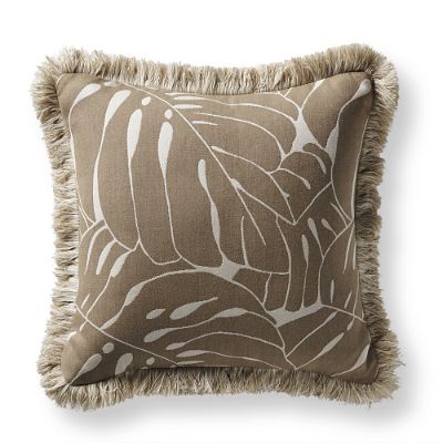 Paradiso Leaves Sand Outdoor Pillow | Frontgate