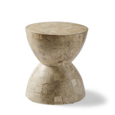 Hourglass Stone Accent Stool Frontgate