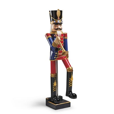 Marching 5-ft. Nutcracker with Horn | Frontgate