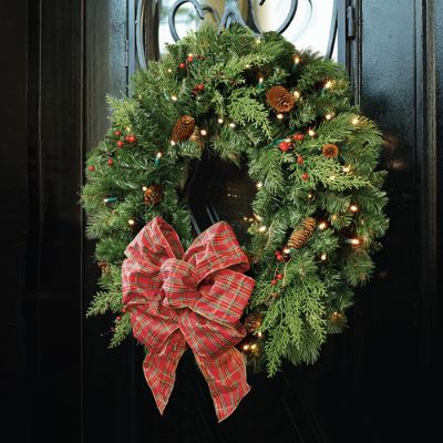 Winter Pine 30-in. Cordless Wreath | Frontgate