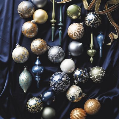 French Blue and Linen 60-pc. Ornament Collection | Frontgate