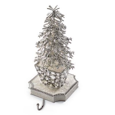 Flocked Crystal Tree Stocking Holder | Frontgate