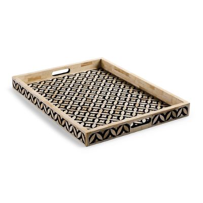Black Bone Inlay Tray | Frontgate