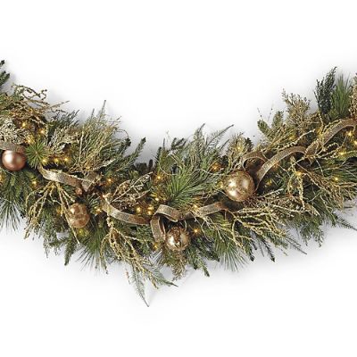 Mixed Metals Pre-Decorated Garland | Frontgate