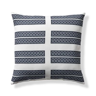 Medallion Stripe Blue Outdoor Pillow | Frontgate