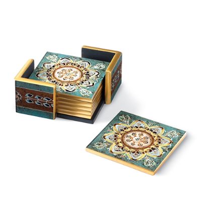 Reverse Painted Glass Coasters, Set of Six | Frontgate