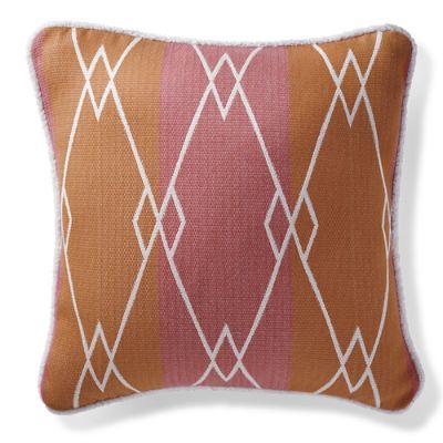 Cascade Stripe Peony Outdoor Pillow | Frontgate