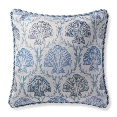Sanibel Shell Chambray Outdoor Pillow | Frontgate