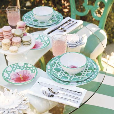 Carleton Varney Caning Dinner Plates, Set of Four | Frontgate