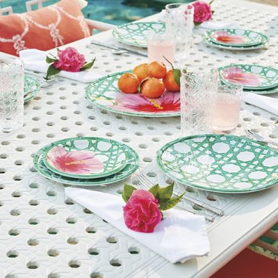 Carleton Varney Caning Dinner Plates, Set of Four | Frontgate